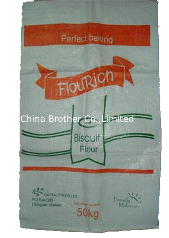 Eco Friendly PP Flour Packaging Bags , Industrial Woven Plastic Bags ...