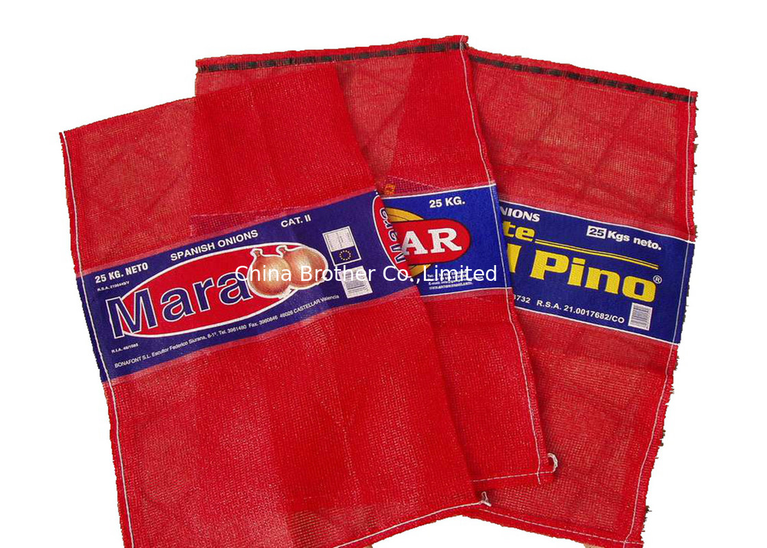 PE Polyethylene Woven Net Bags For Produce Multi Colored