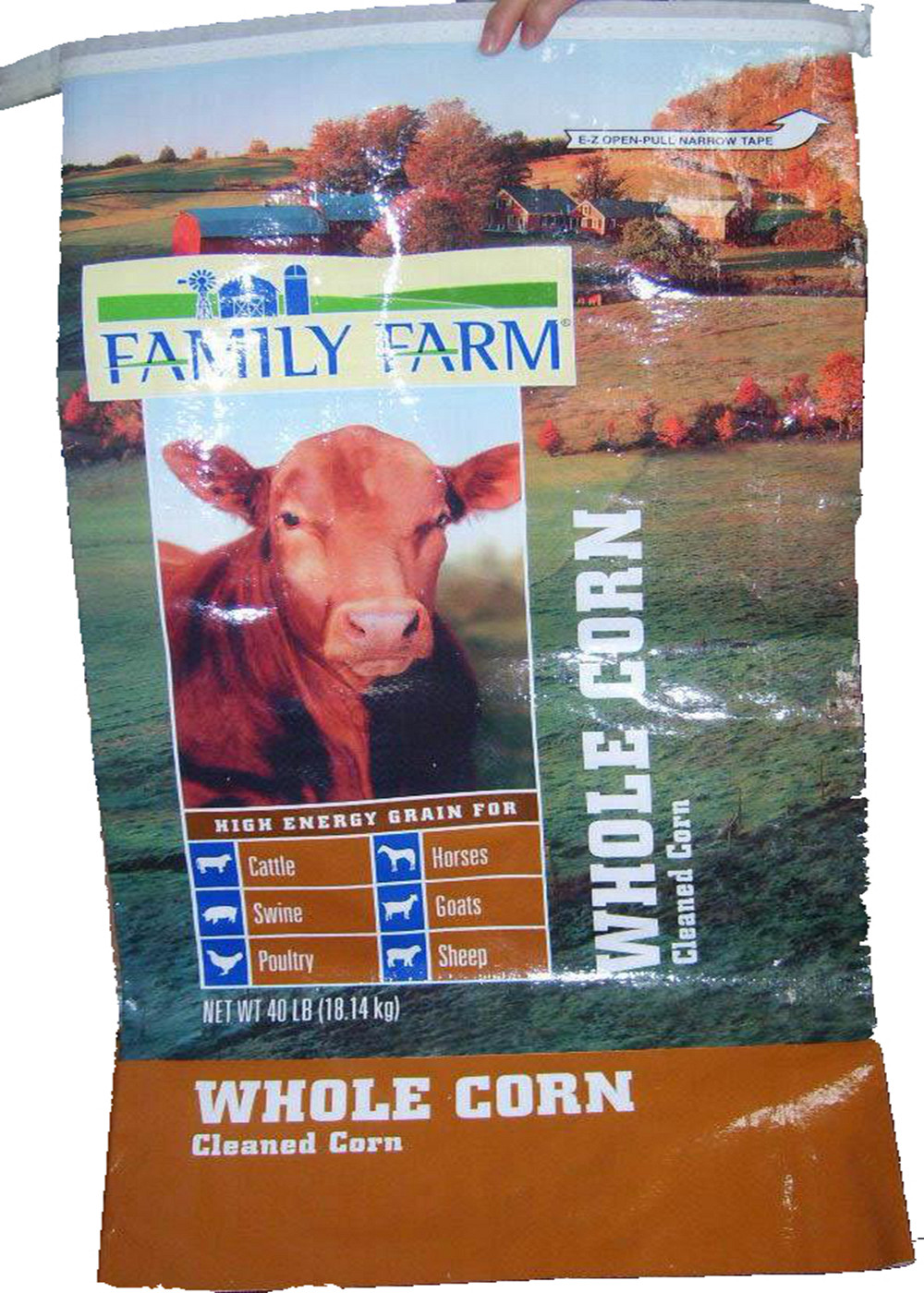 PP Woven Laminated Animal Feed Bags , 15kg Empty Feed Bags Double Stitched