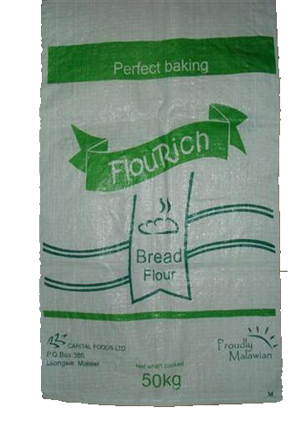 Anti Slip White Polypropylene Flour Packaging Bags , Printed Flour ...