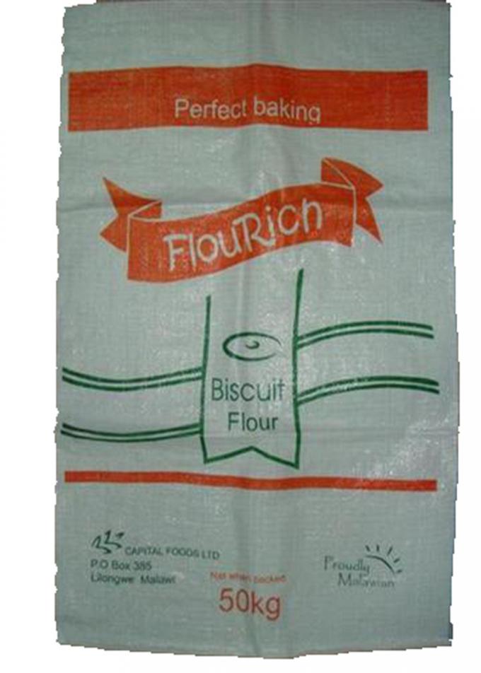 PP Woven Wheat Flour Packaging Bags Recyclable Waterproof 25kg ...